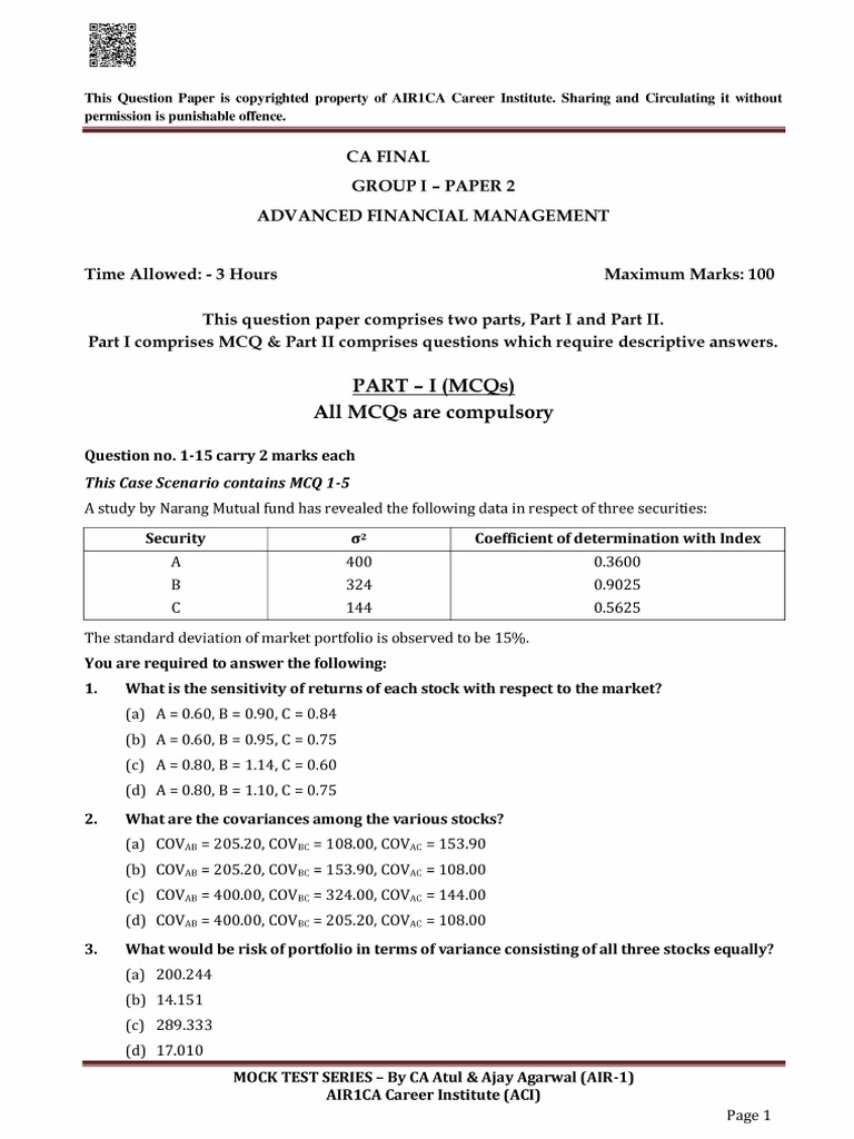 AFM Question Paper | PDF