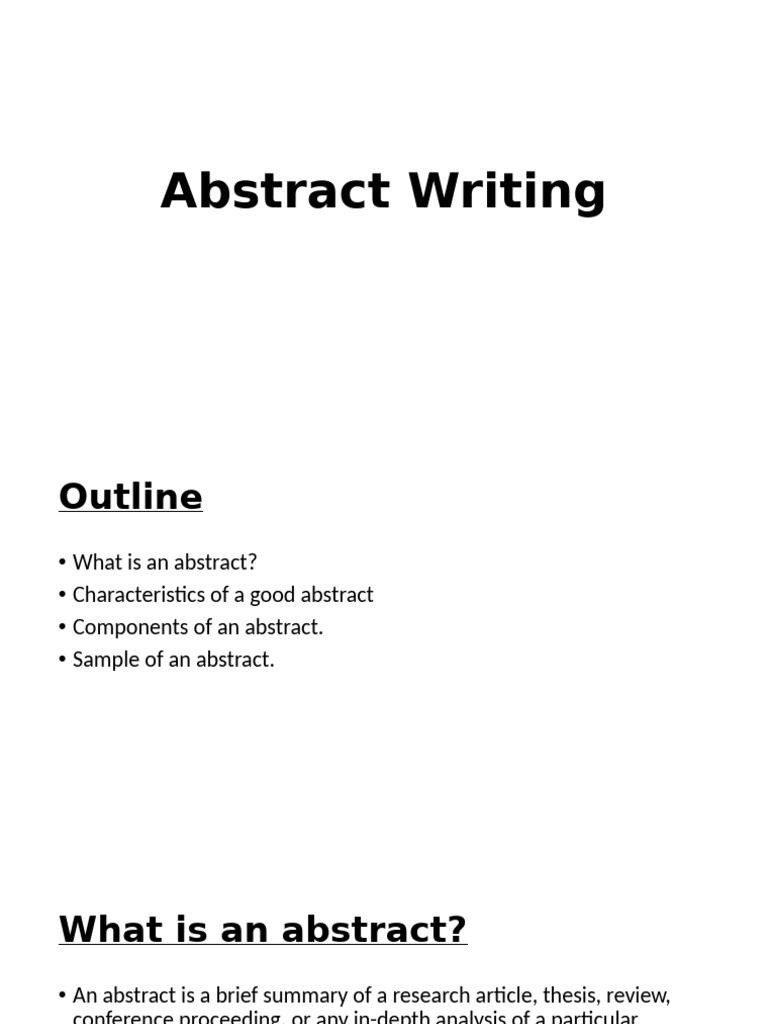 Guide to Writing Effective Abstracts | PDF