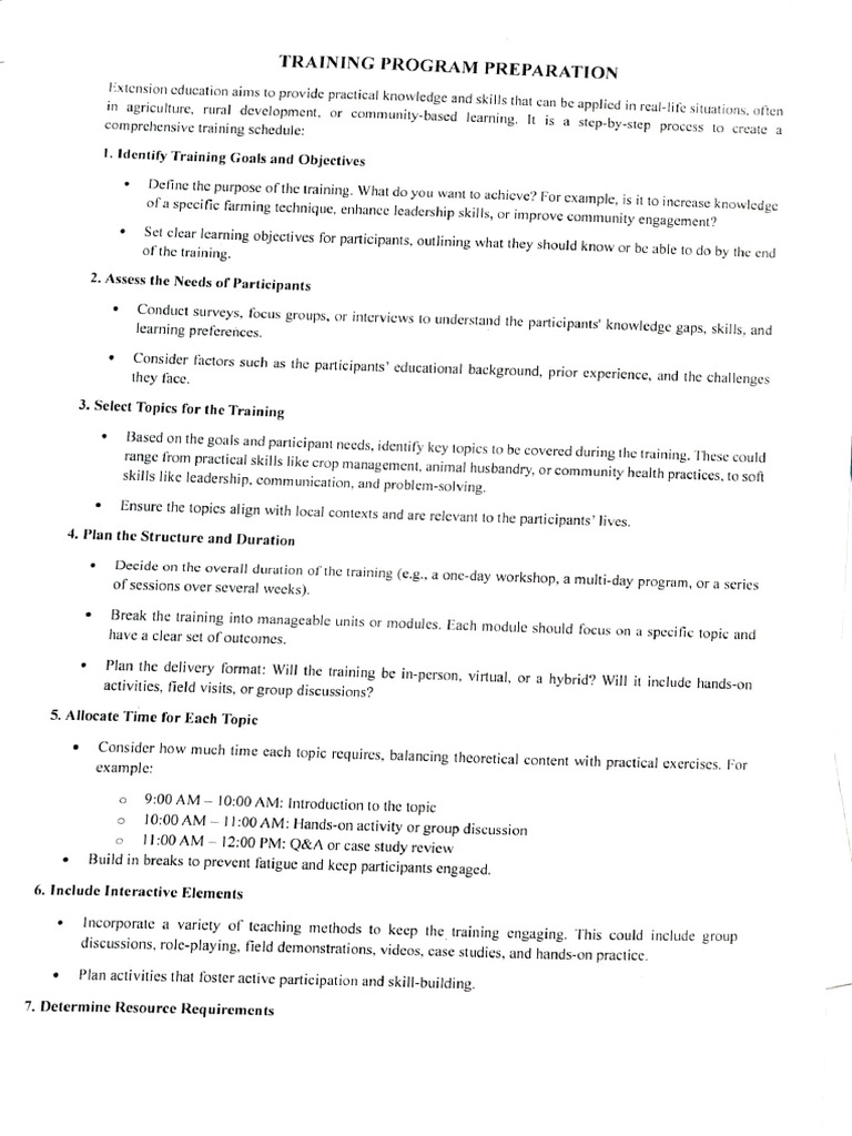 Training Programme Preparation | PDF | Learning | Knowledge