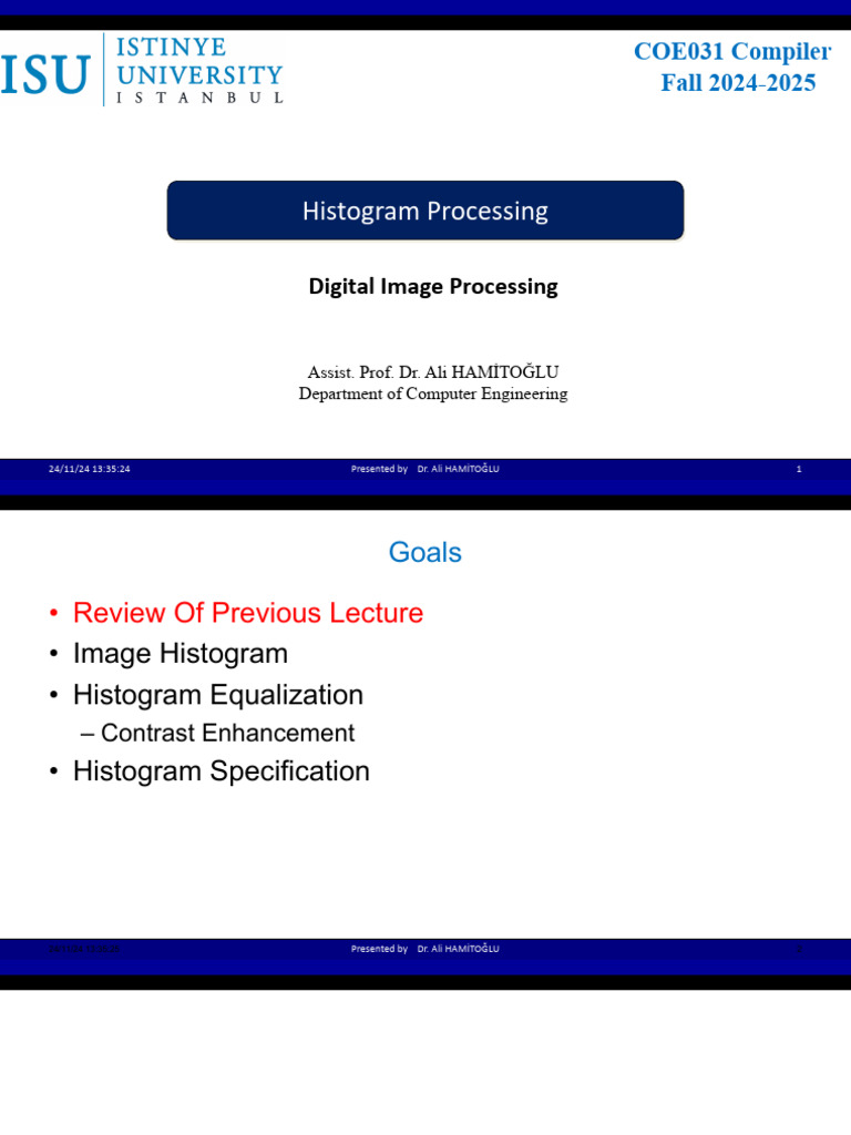Lecture # 5-1 Histogram Processing | PDF | Vision | Multidimensional Signal Processing
