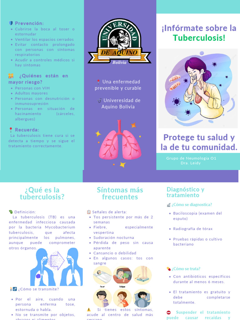 Triptico TB | PDF | Tuberculosis | Ciencias de la Salud