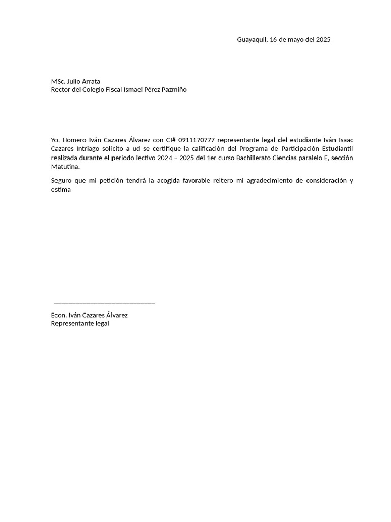 Solicitud de PPE | PDF
