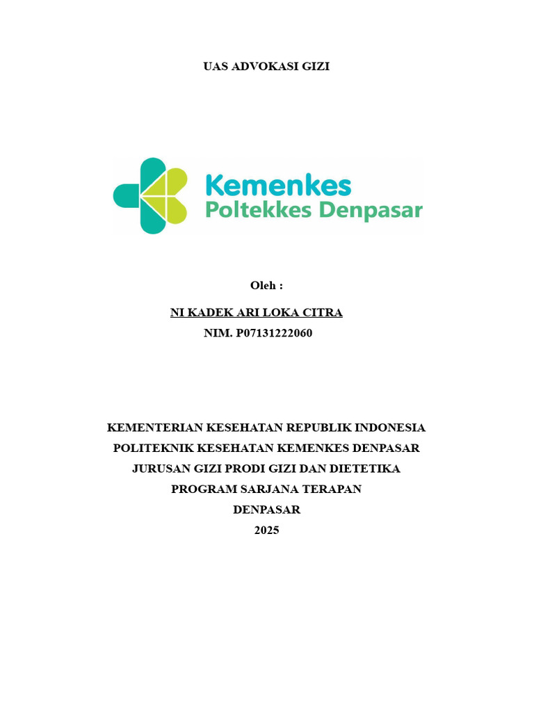 060 - Ni Kadek Ari Loka Citra - Uas Advokasi | PDF