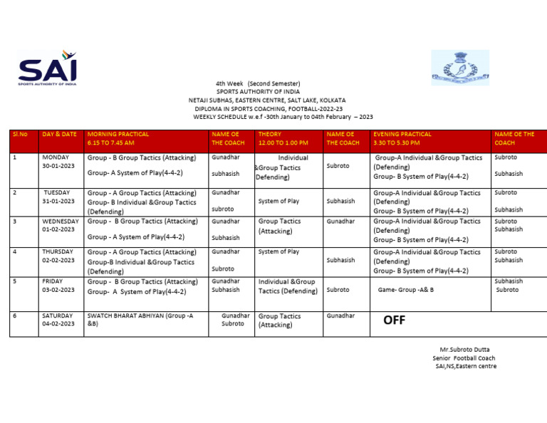 4th Week Diploma Schedule (Second Semester) - 2022-23 | PDF