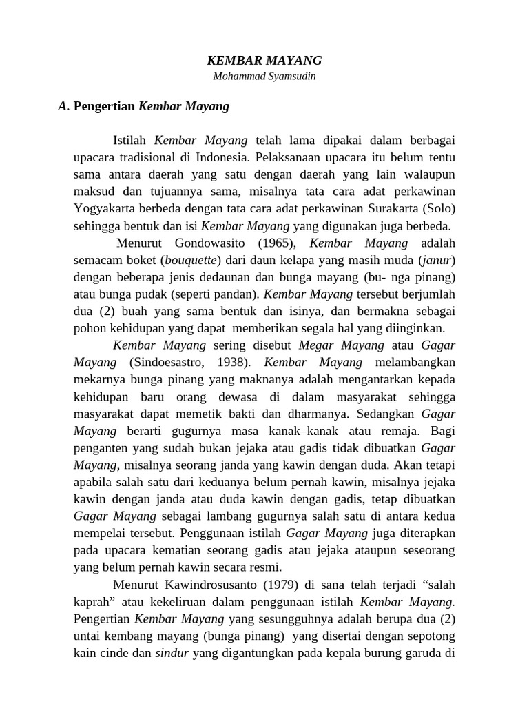 Kembar Mayang | PDF