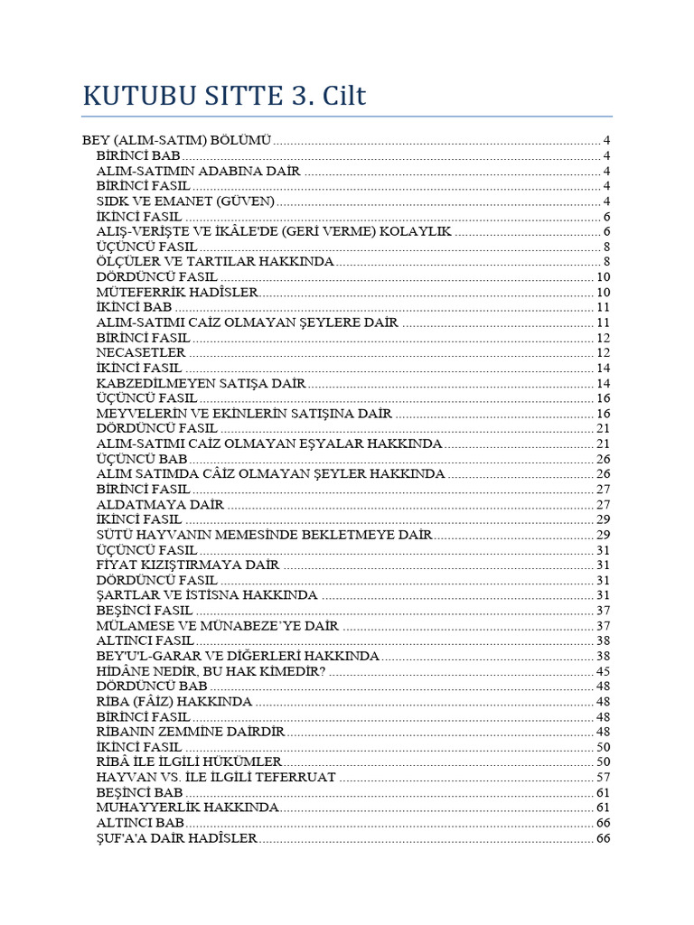 Kutubu Sitte Cilt 3 | PDF