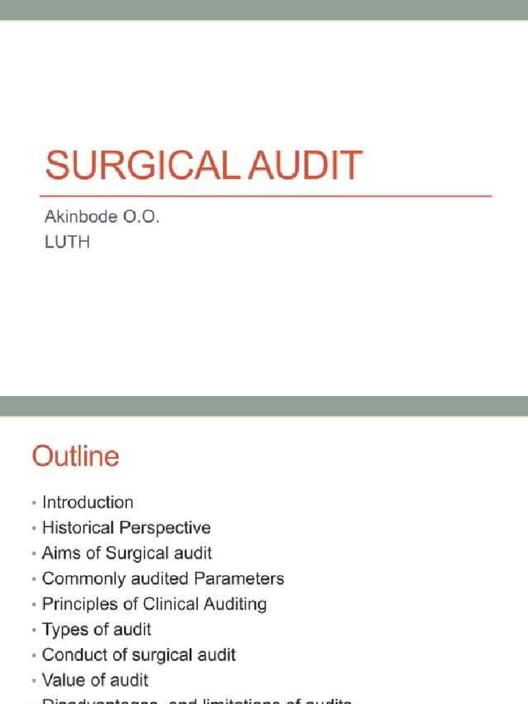 Surgical Audit & Research | PDF