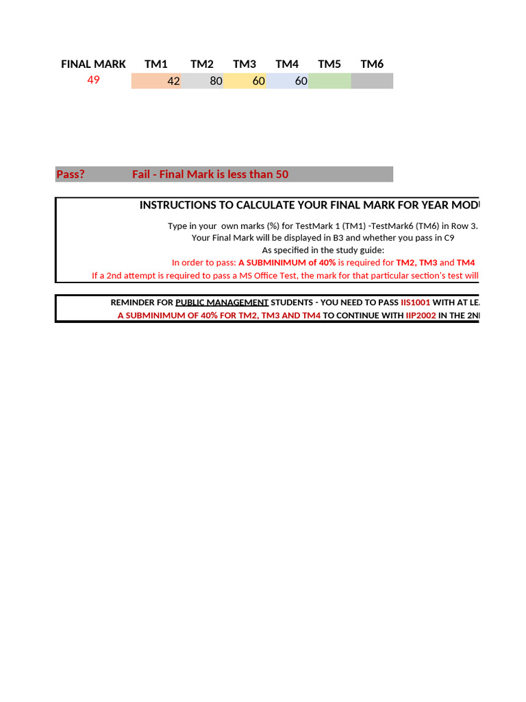 Marks Calculator 2025 (Semester) | PDF