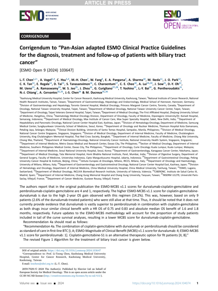 Pan-Asian Adapted ESMO Clinical Practice Guidelines For The Diagnosis, Treatment and Follow-Up ...