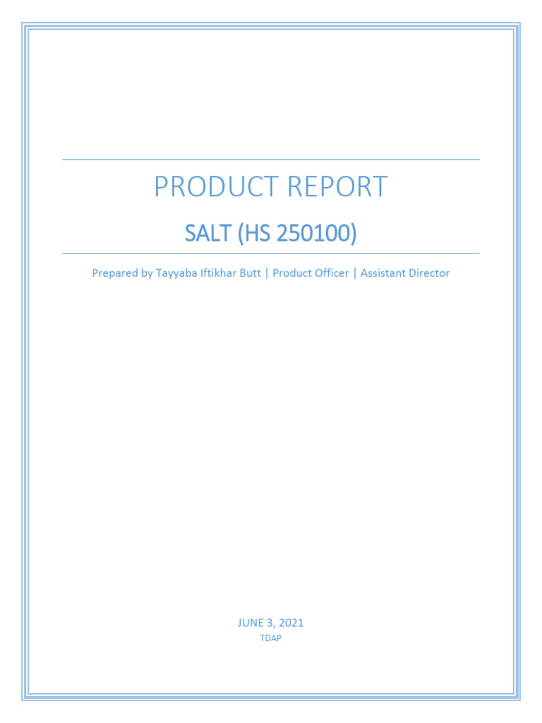 Salt Industry Report: Trends & Exports | PDF | Sodium Hydroxide | Chlorine