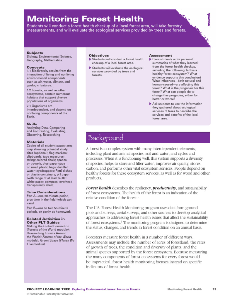 Forest Health Assessment Activity | PDF | Soil | Forests