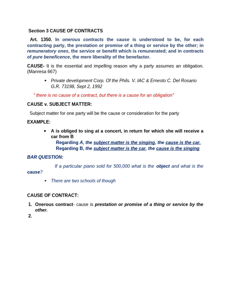 Understanding Causes of Contracts | PDF