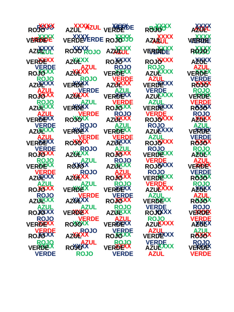 Lamina-Test-De-Stroop Laminas en Word Listo | PDF