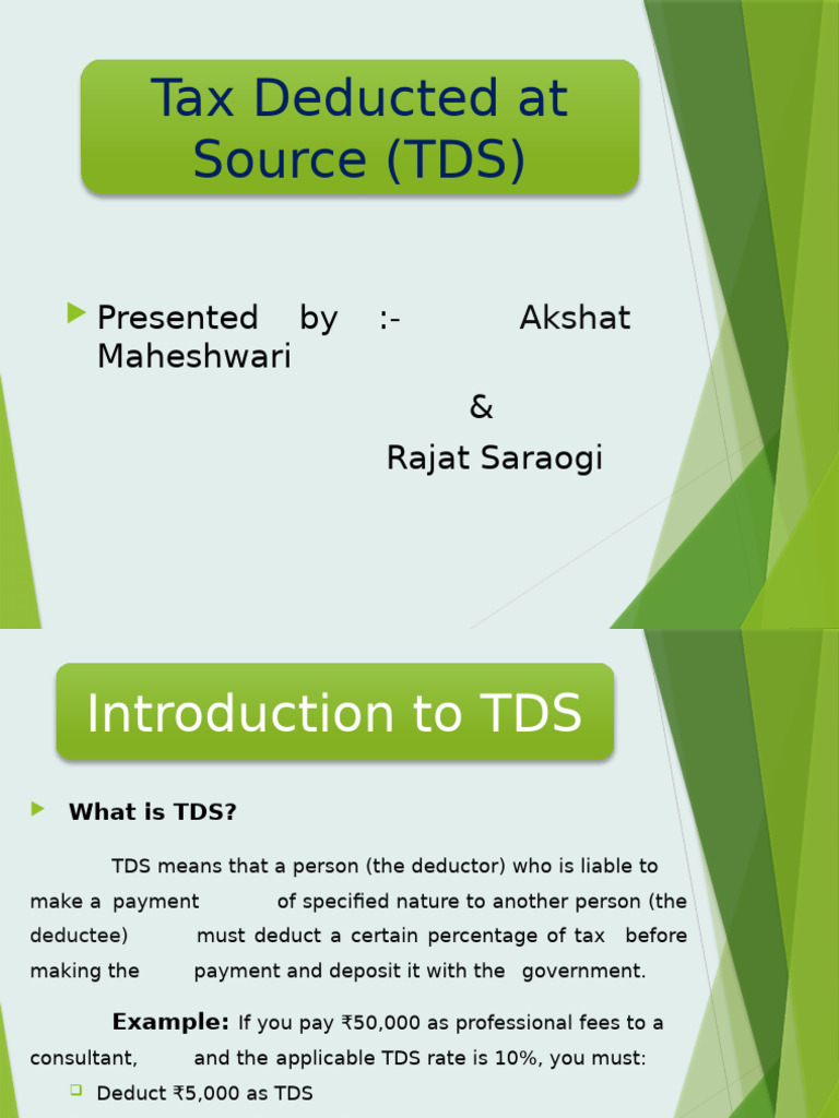 Understanding Tax Deducted at Source (TDS) | PDF | Taxes | Income Tax