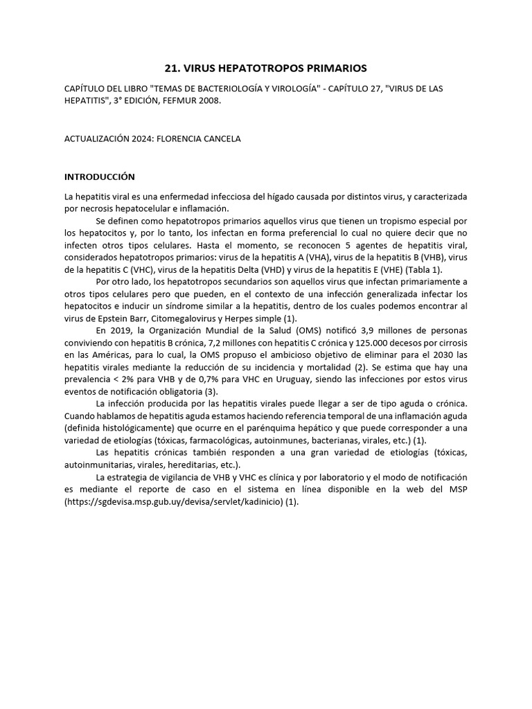 Capítulo 21 Libro BCP 2024 | PDF | Virus de la hepatitis C | Hepatitis