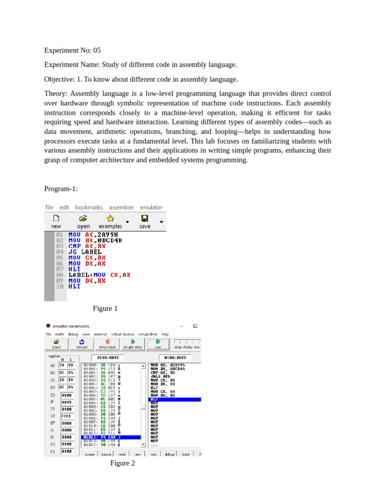 Microprocessor Lab Report | PDF