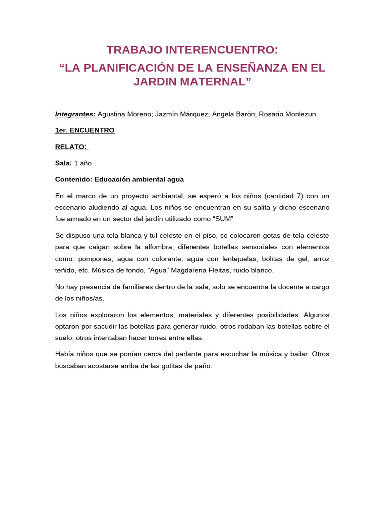 ACTIVIDAD PRIMER INTERENCUENTRO | PDF