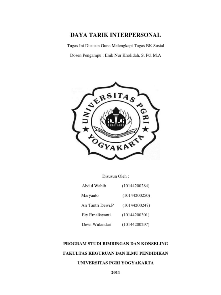 Daya Tarik Interpersonal | PDF | Karier & Perkembangan