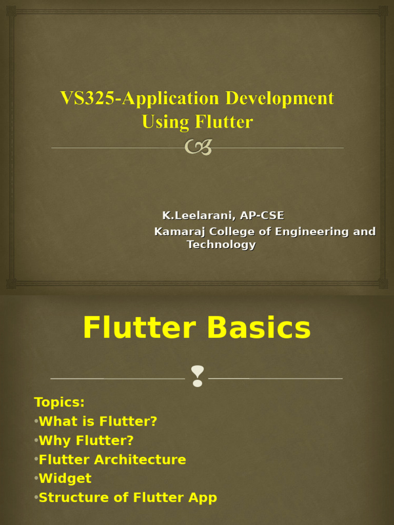 Introduction to Flutter Basics | PDF | Mobile App | Software