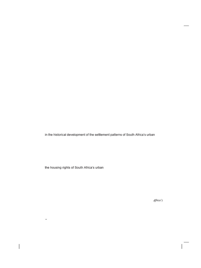 Spatial Injustice in South African Cities | PDF | Human Migration ...