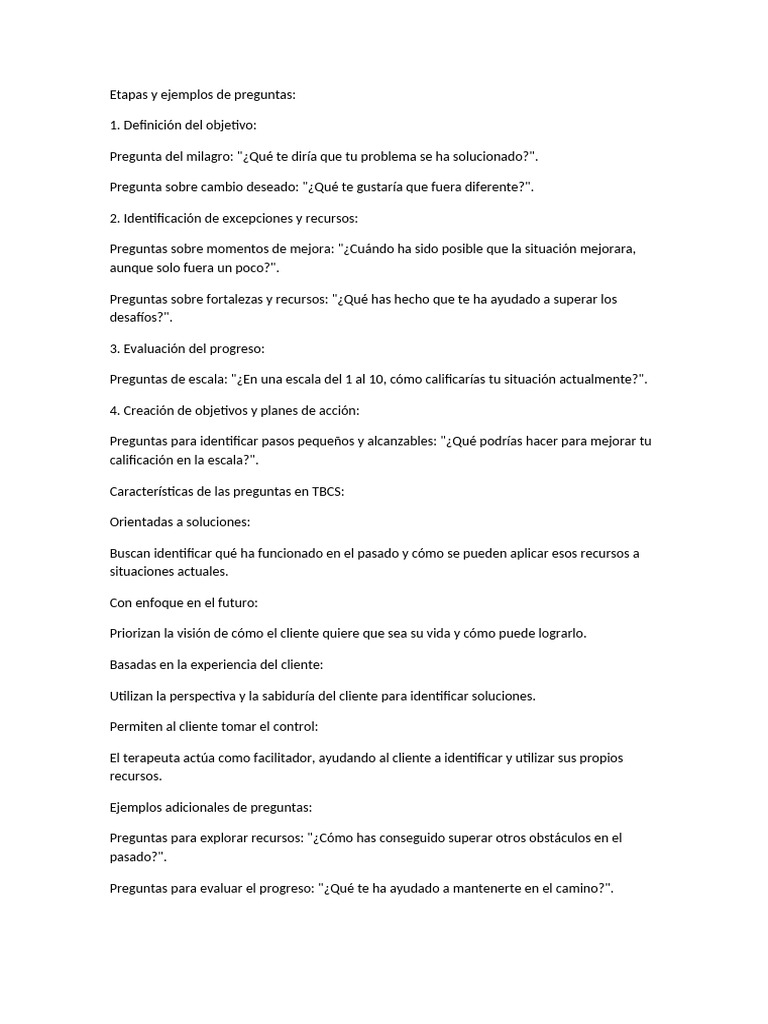 Preguntas para Entrevista TBCS | PDF