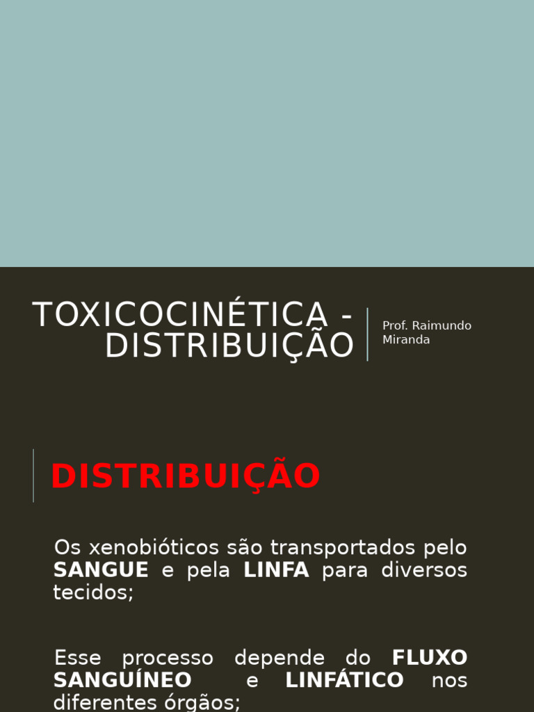 Aula Toxicocinetica Distribuicao | PDF | Plasma sanguíneo | Membrana ...