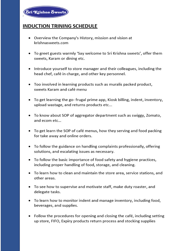 Induction Trining Schedule-2025 (2) | PDF