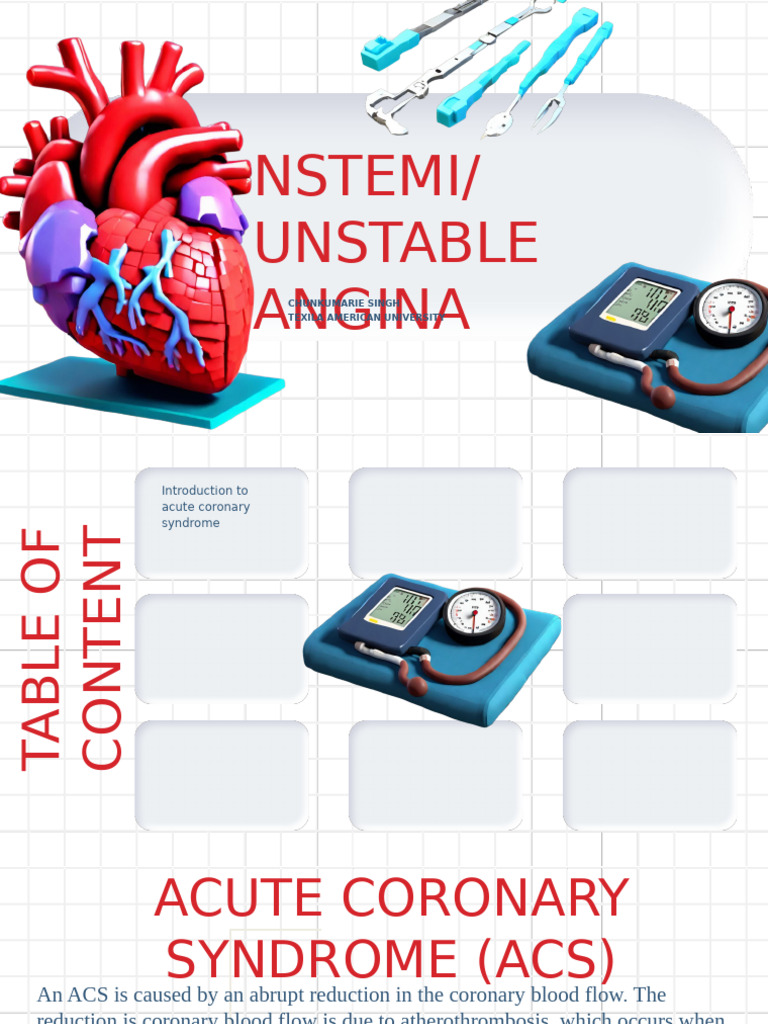 Nstemi Unstable Angina | PDF | Myocardial Infarction | Atheroma