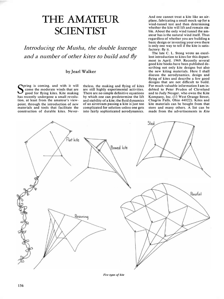 The Double Lozenge Kite by Jearl Walker | PDF | Lift (Force) | Aerodynamics