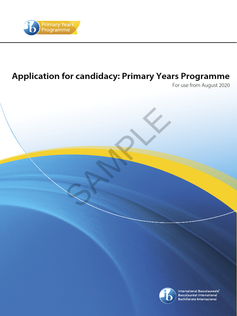 Pyp Sample Application For Candidacy 2020 | PDF | Teachers | Cognition