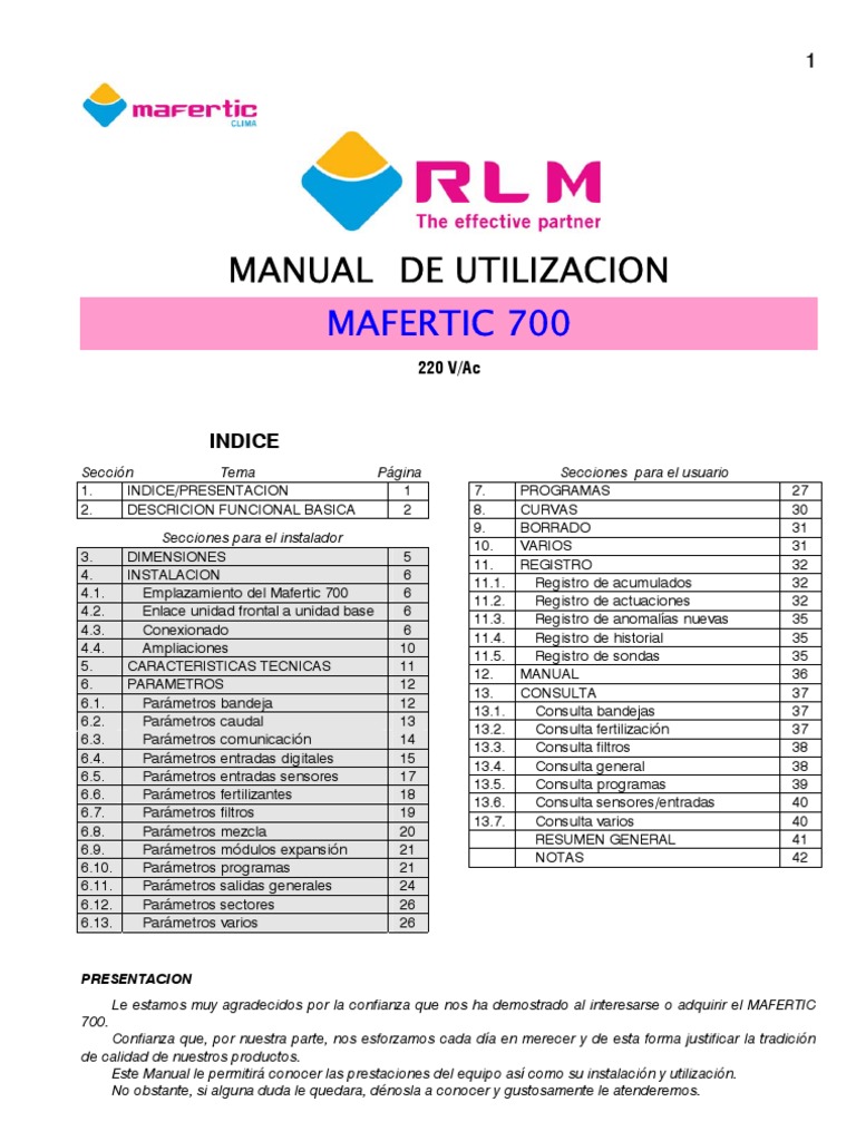 Fertic 700 220v Espaol Ado | PDF | Gsm | Relé