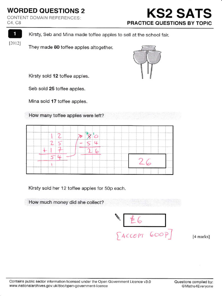 Worded Questions 2 Solutions | PDF