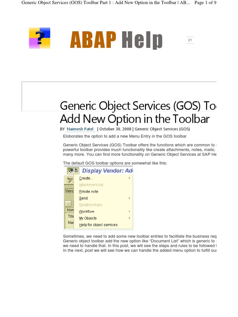 GOS Attachement Menu - Part 1 | PDF | Communication | Software