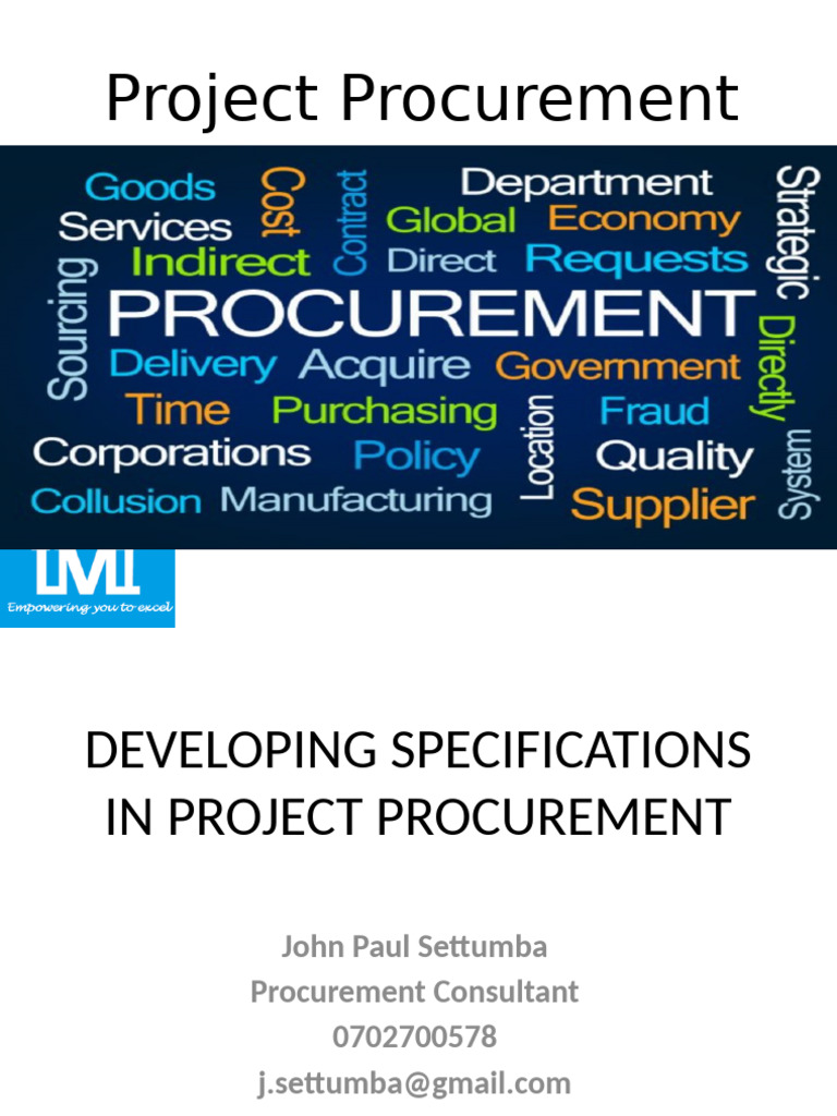 Developing Specifications in Project Procurement | PDF | Specification (Technical Standard ...