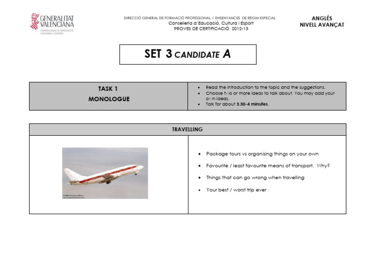 EOI B2 Monologue Travelling (5) | PDF