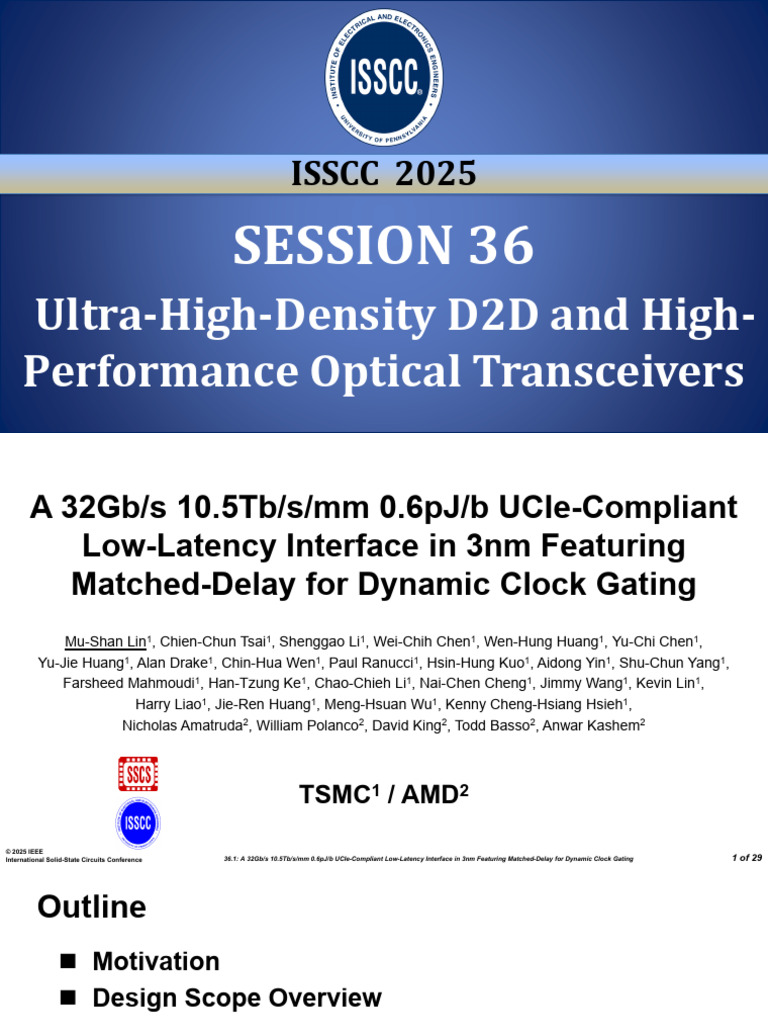SESSION 36 Ultra-High-Density D2D and HighPerformance Optical Transceivers | PDF | Electronics ...