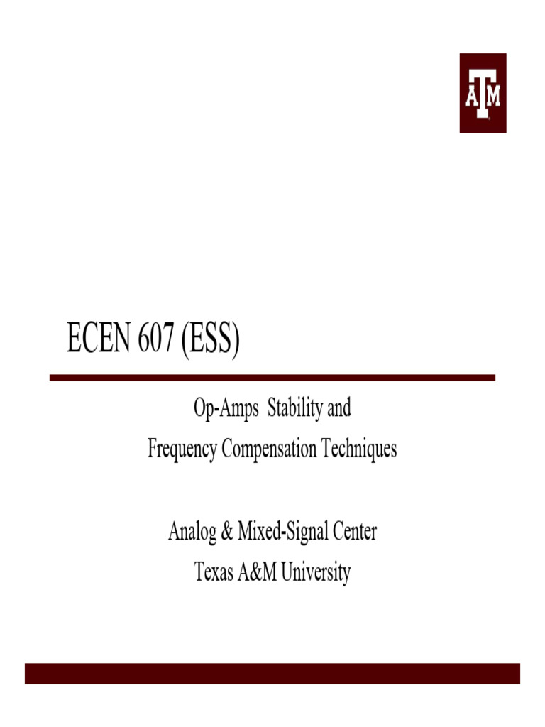 Lect 1D Stability Considerations | PDF | Operational Amplifier ...