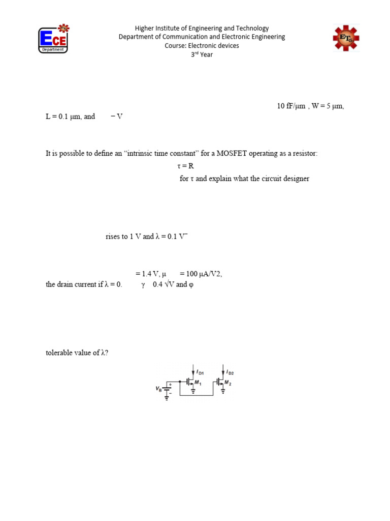 NMOS Device Calculations and Analysis | PDF