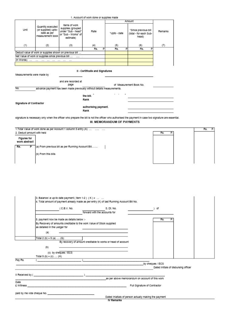 Page 02 & 03 of Running Account Bill | PDF | Cheque | Payments
