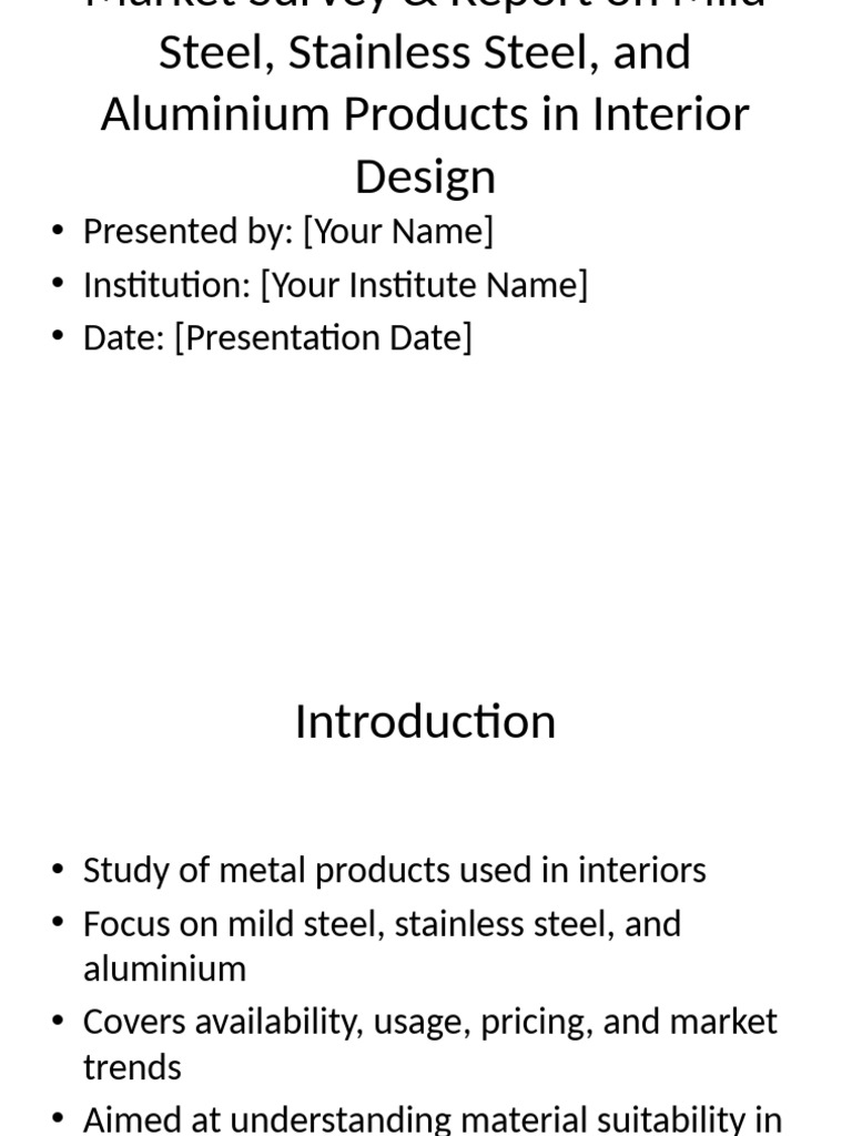 Metal Products in Interior Design Survey | PDF | Steel | Stainless Steel
