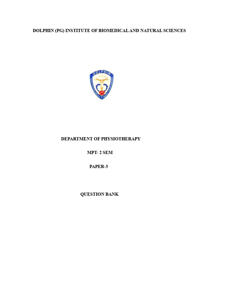 Physiotherapy Research Question Bank | PDF | Statistics | Sampling ...