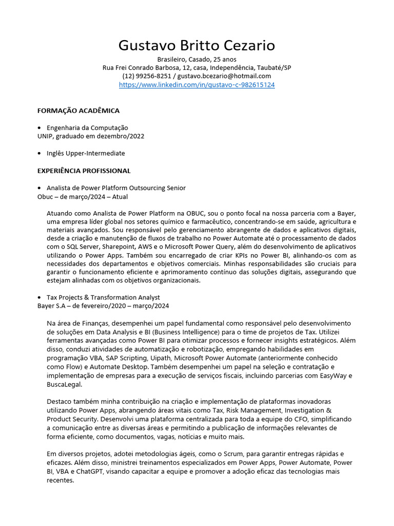 CurrÍCulo 2024 (2) | PDF | Aplicativo para celular | Inteligência empresarial