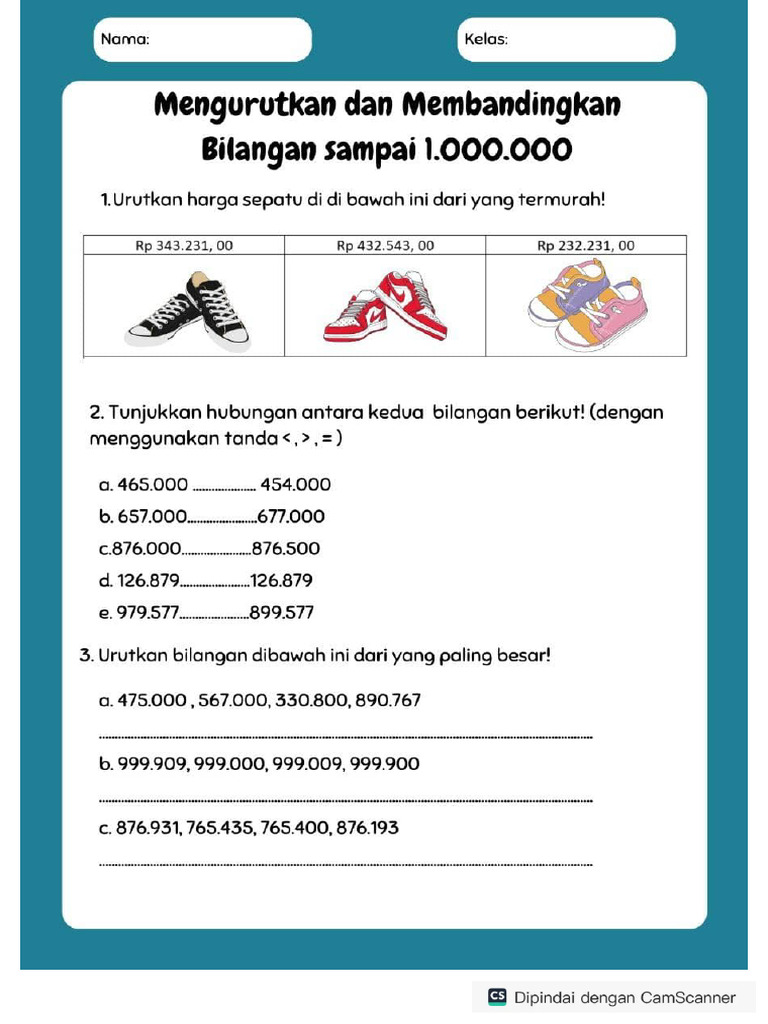 LKPD Bil. Cacah Sampai 1 Jutaan KLS 5 | PDF