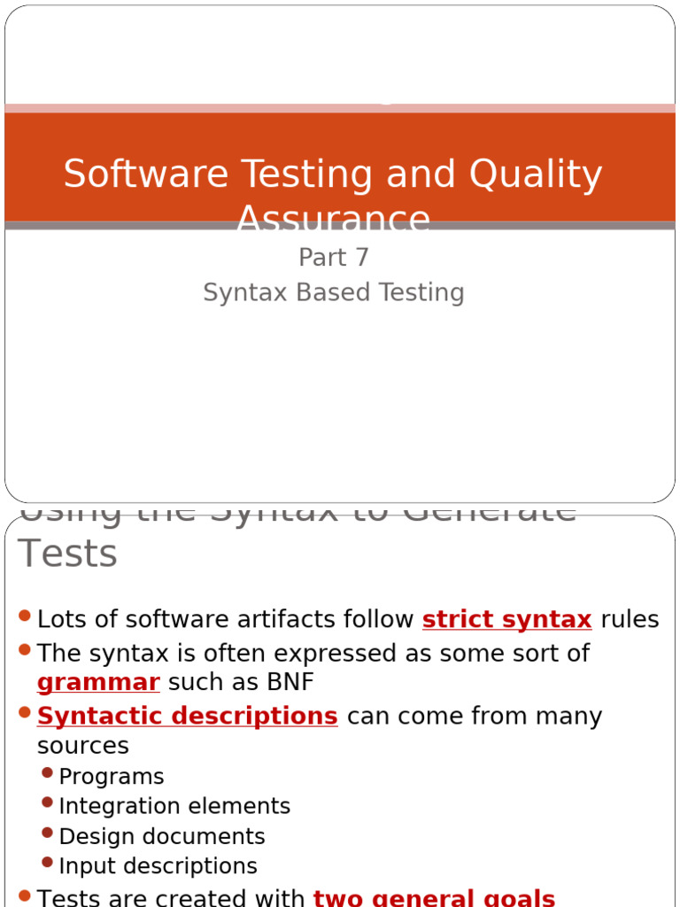 7 - Syntax Based Testing | PDF | Syntax | Computer Programming