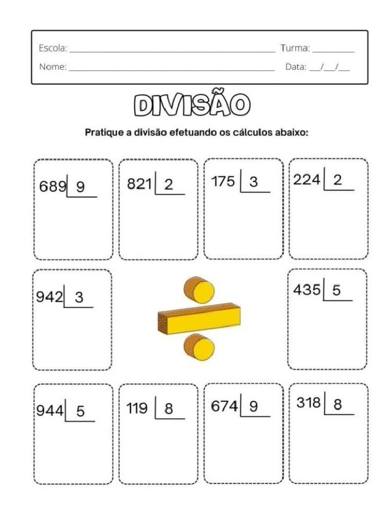 Atvidade de Matemática - Divisão | PDF