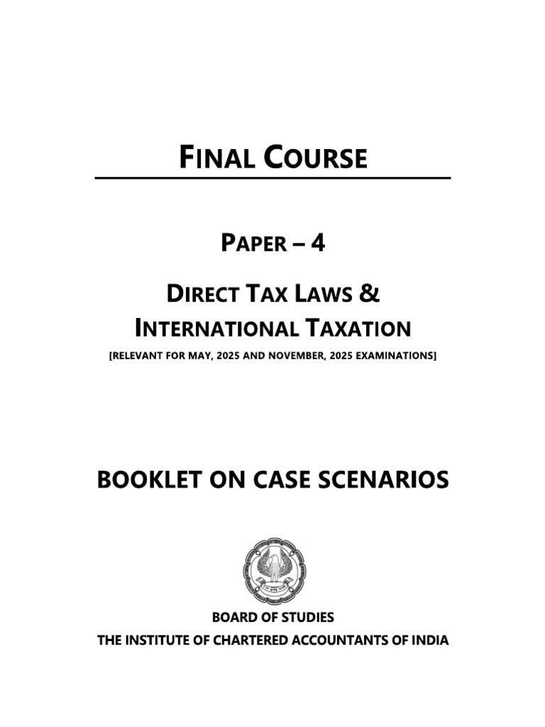 DT Case Scenarios 2025 MCQ Booket by ICAI | PDF