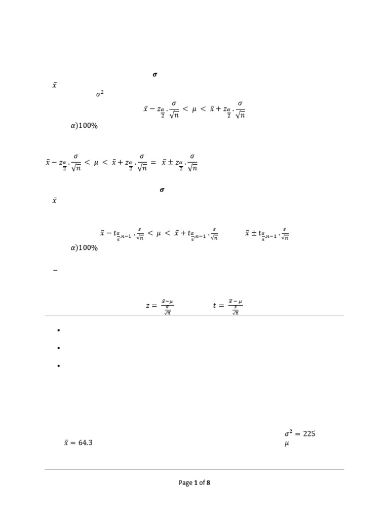 SMA 2230 C.I and Chi-Square Notes 2 | PDF | Chi Squared Test | Chi ...