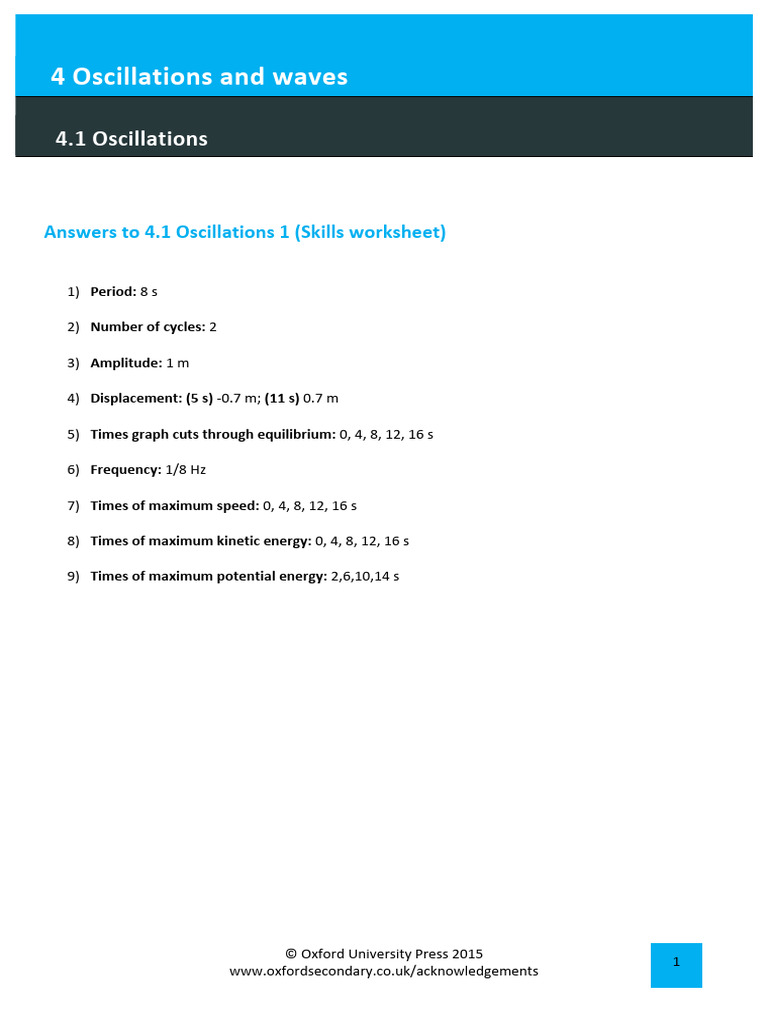Topic C1 C2 Answers | PDF | Waves | Oscillation