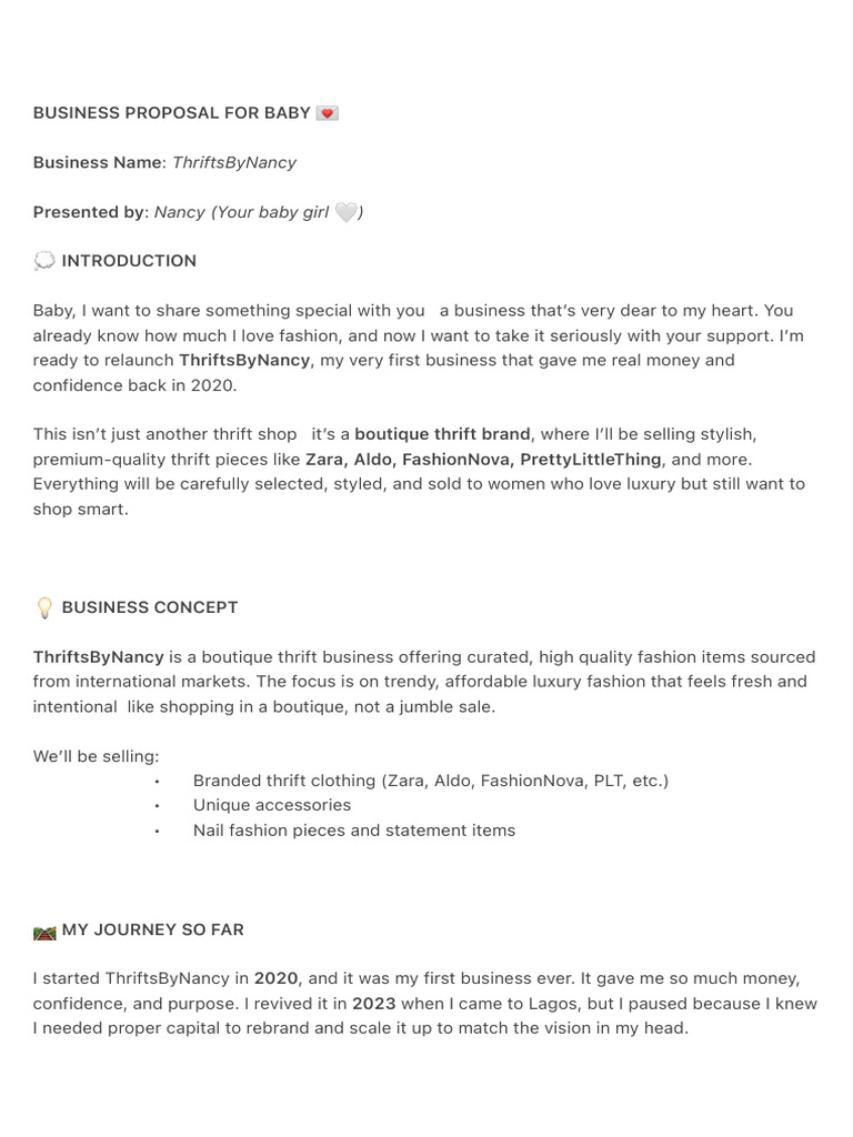 Business Proposal For Baby ? | PDF | Fashion | Marketing