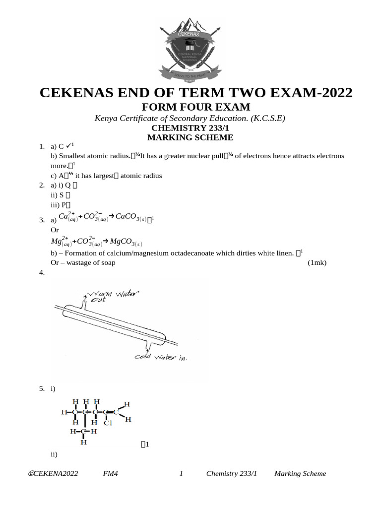 Chem Pp1 Form 4 Marking Scheme | PDF | Ion | Chemistry